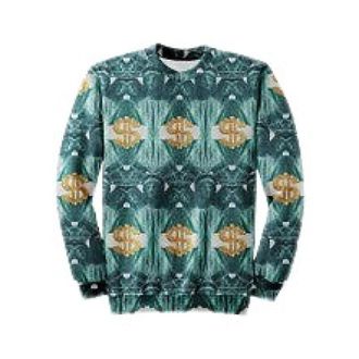 IMPURE Crewneck Sweatshirt America All Over Unique - - Sweatshirts & Hoodies - Herren - Gr&uuml;n - L