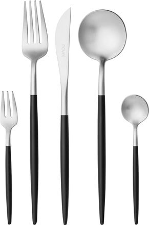 Novel Besteckset, Schwarz, Edelstahl, Metall, 20-teilig, Lfgb, lebensmittelecht, Essen & Trinken, Besteck, Besteck-Sets