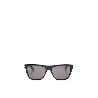 Saint Laurent Schwarze Sonnenbrille mit metallischem Logo-Detail - - Accessories - Damen - Schwarzk - ONE SIZE