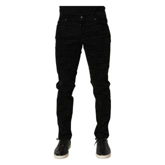 Dolce & Gabbana Logo Monogram Baumwoll Slim Denim Jeans - - Jeans - Herren - Schwarzk - M