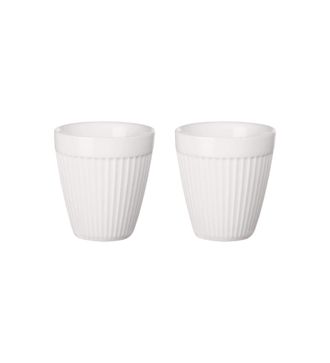 ASA 2er Set Thermobecher Espresso - Striped - wei&szlig;