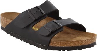 Birkenstock Classic Arizona FL 52533 Unisex-Erwachsene Ledersandalen, Schwarz Soft Footbed Black, 42 EU, Schwarz, 41 EU