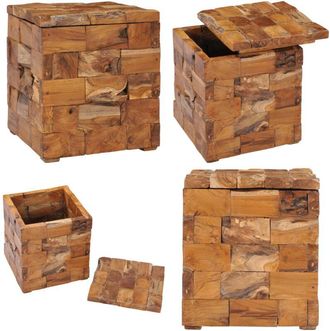vidaXL Hocker mit Stauraum Massivholz Teak - Hocker - Hocker mit Stauraum - Home & Living