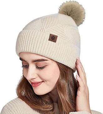 Generic Chapeau dhiver chaud d&eacute;contract&eacute; en peluche crochet multicolore pour femmes chapeaux tricot&eacute;s casquettes de baseball Babushka, C, Taille unique