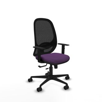 Piqueras y Crespo Schreibtischstuhl mit 1D-Armen, h&ouml;henverstellbare Lendenwirbelst&uuml;tze, ausgestattet mit Syncro/Traslack und Schneidschaum, mit Rollen von 65 mm, Nylon,