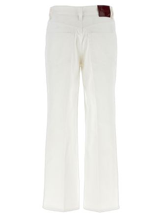 Gucci Womens White Cotton Cropped Jeans Clothing