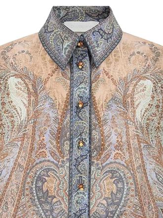 Zimmermann Womens Wanderlust Short-Sleeve Tapestry Shirt Ss26 W