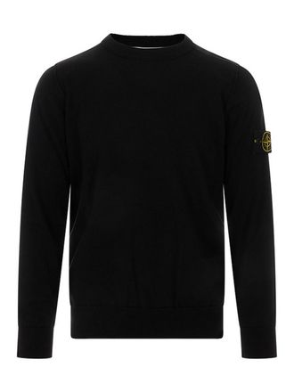 Stone Island Rundhalspullover - Schwarz