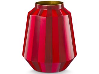 Pip Studio Vase Metall Streifen Dunkelrot 29cm