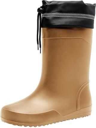 Generic Bottes en caoutchouc imperm&eacute;ables pour femme - Longueur genou - L&eacute;g&egrave;res - Pour lext&eacute;rieur, la neige, la pluie - Bottes en caoutchouc - Bottes en caout
