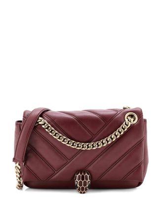 Bulgari Serpenti Cabochon Diagonal Quilted Leather Small shoulder bag - Rot