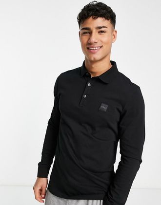 Boss Orange by Hugo Boss Passerby - Lang&auml;rmliges Polohemd in Schwarz