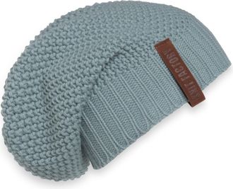 Knit Factory Coco Mütze - Strickmütze für Damen und Herren - Slouch Beanie - Wintermütze mit Wolle - Hochwertige Qualität - Stone Green