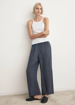 Mango Top en coton &agrave; bretelle fine blanc - Femme - S - MANGO