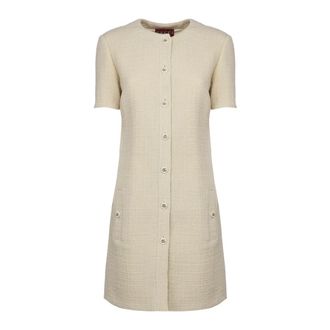 Gucci Texturiertes Woll-Tweed-Kleid - - Dresses - Damen - Beige - S