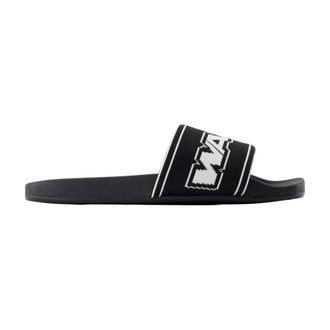 Alexander Wang Schwarze Webbing Pool Slides - Beschichtetes Canvas - - Shoes - Damen - Schwarzk - 36 EU