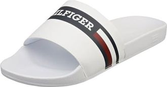 Tommy Hilfiger Homme Corporate Hilfiger Pool Slide FM0FM04911 Claquettes, Blanc (White), 43 EU