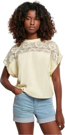 Urban Classics T-Shirt pour Femme avec Dentelle surdimensionn&eacute;e pour Femme, Jaune Soft., XXXL
