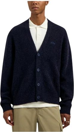Olaf Hussein Homme, Pulls, Bleu, Taille: S Cardigan Tricot&eacute; Signature Navy