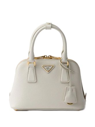 Prada sac à main en cuir Saffiano - Blanc