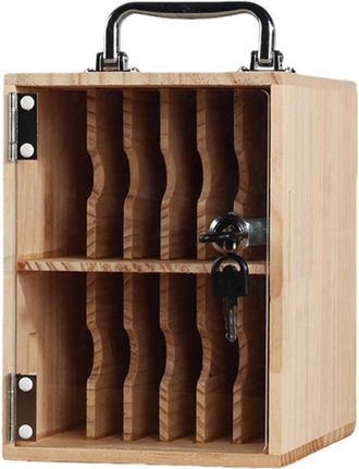 Generic Wandmontierter Handy-Spindschrank aus Kiefernholz mit Schloss und Griff. Aufbewahrungsl&ouml;sung mit 12 Steckpl&auml;tzen for sichere Box im Klassenzimmer, B&uuml;r