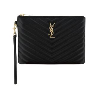 Saint Laurent Cassandre Matelass&eacute; Pouch - - Bags - Damen - Schwarzk - ONE SIZE