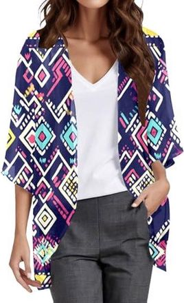 Generic Robe boh&egrave;me 2026 pour femme, cardigan en mousseline de soie imprim&eacute;e, l&eacute;ger, couverture de plage, d&eacute;contract&eacute;, tenue quotidienne, printemps, &eacute;t&eacute;, auto