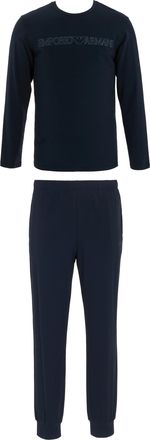 Emporio Armani Herren Megalogo Pajamas Set Pyjamaset, blau, L