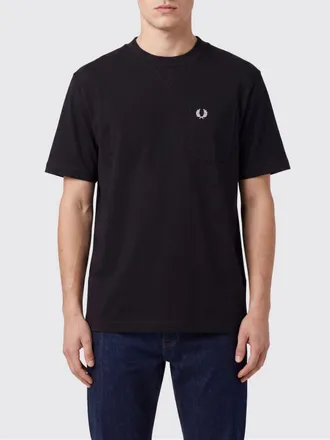 Fred Perry T-shirt &agrave; col rond en coton avec poche plaqu&eacute;e et logo brod&eacute;
