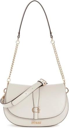 Guess sac &agrave; &eacute;paule bandouli&egrave;re Carrie Flap Shoulder Bag Stone &eacute;cru