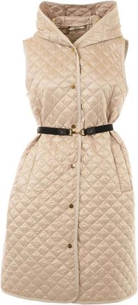 Max Mara Femme, Vestes, Beige, Taille: 38 FR Camille Veste Bouffante Sans Manches &agrave; Capuche