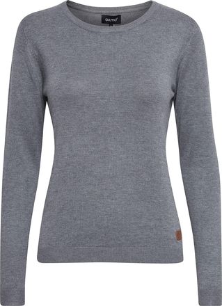 Oxmo Edda Damen Strickpullover Feinstrick Pullover mit Rundhalsausschnitt, Größe:XXL, Farbe:Grey Mel (7982363)