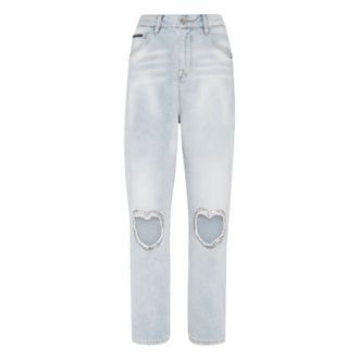 Philipp Plein Denim Hosen Loose Fit Heart - - Jeans - Damen - Blau - W29