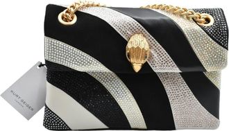 Kurt Geiger Hobo Bags - Shoulder Bag With Bold Diagonal Stripes - Gr. unisize - in Schwarz - f&uuml;r Damen