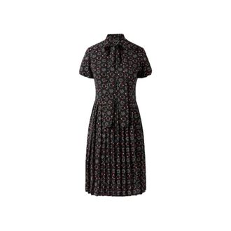 Emporio Armani Blumiges Plissee-Kleid mit Kurzen &Auml;rmeln - - Dresses - Damen - Mehrfarbig - XS