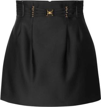Elisabetta Franchi Femme, Jupes, Noir, Taille: 42 FR Mini-jupe en satin Duchesse