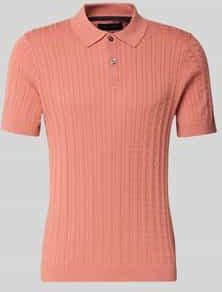 Christian Berg Slim Fit Poloshirt in Strick-Optik
