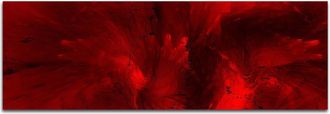 Paul Sinus Art Brennende Leidenschaft - Abstrakt326_150x50cm Bild auf Leinwand Abstraktes Motiv knallig rot schwarz Panoramabild Kunstdruck auf Keilrahmen
