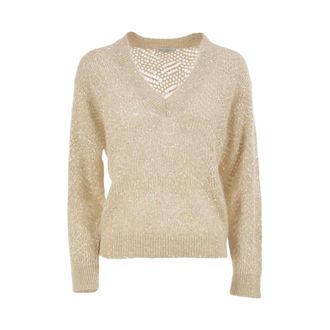 Brunello Cucinelli Kaschmir-Strickware - - Knitwear - Damen - Beige - L