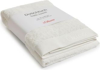 s.Oliver Duschtuch 70x140 cm - 100% Baumwolle, 600 g/m², weich & saugstark, Badetuch Creme
