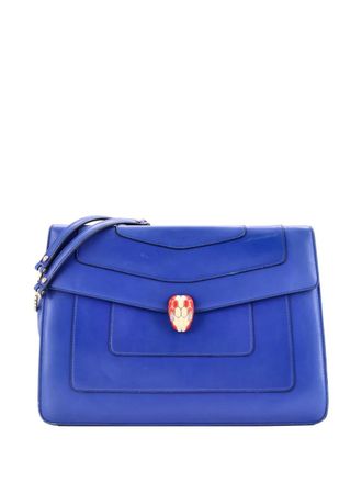 Bulgari Gro&szlig;e Serpenti Forever Double Flap Schultertasche - Blau