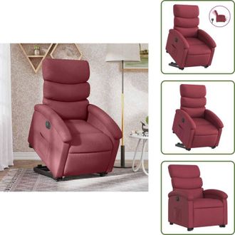vidaXL Relaxsessel mit Aufstehhilfe Elektrisch Weinrot Stoff - Elektrostuhl - Relaxsessel - Bequeme Lounge - Fernsehsessel - Senioren Sessel