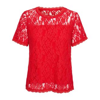 Cream Rote Spitzenbluse Top Feminine Qualit&auml;t - - Blouses & Shirts - Damen - Rot - XS