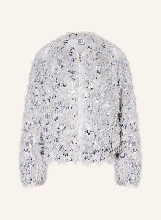 Emily van den Bergh Emily Van Den Bergh Strick-Blouson Mit Pailletten silber