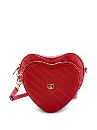 Gucci Interlocking G Heart Diagonal Quilted Leather Mini shoulder bag - Rouge