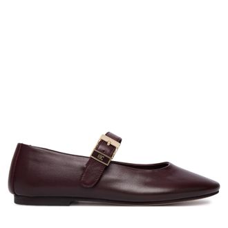 Tommy Hilfiger Ballerinas Tommy Hilfiger Buckle Leather Ballerina FW0FW09684 Braun