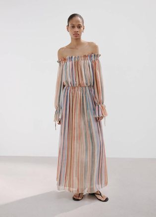 Mango Robe ray&eacute;e bustier &eacute;cru - Femme - XS - MANGO