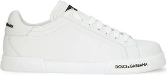 Dolce & Gabbana Wei&szlig;e Logo Patch Low-Top Sneakers - - Shoes - Herren - Wei&szlig; - 45 EU