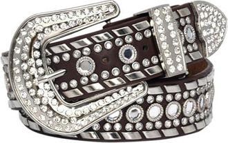 Generic Ceinture Elastique - Ceinture pour femme en cuir brillant &agrave; la mode avec boucle argent&eacute;e &eacute;l&eacute;gante pour jeans et pantalons d&eacute;contract&eacute;s