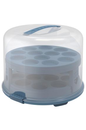 Rotho Kuchentransportbox Fresh, Kunststoff, rund, 34.5x26x35.5 cm, Reach, DIN EN ISO 14001, DIN EN ISO 9001, lebensmittelecht, Tragegriff, Backen, Kuchentra